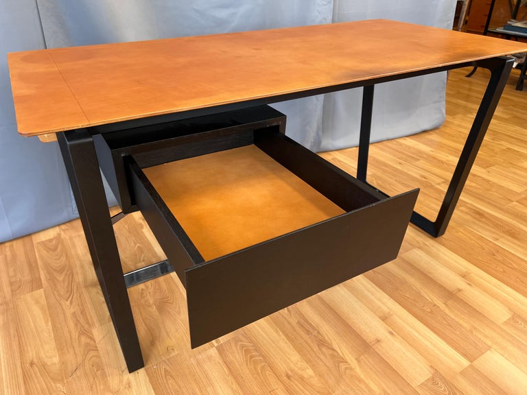 "Fred" Desk by Roberto Lazzeroni for Poltrona Frau, Leather Top Surface ...