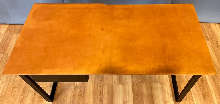 "Fred" Desk by Roberto Lazzeroni for Poltrona Frau, Leather Top Surface ...