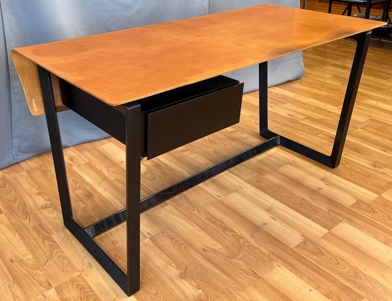"Fred" Desk by Roberto Lazzeroni for Poltrona Frau, Leather Top Surface ...