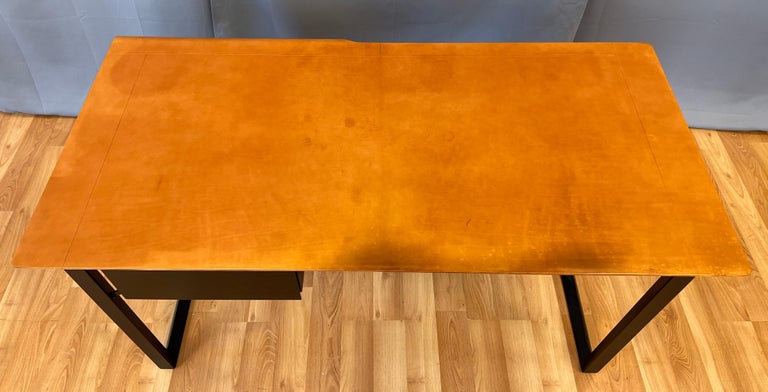 "Fred" Desk by Roberto Lazzeroni for Poltrona Frau, Leather Top Surface ...