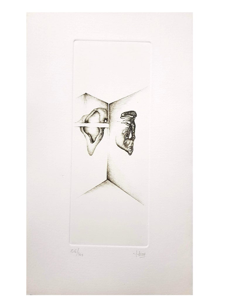 Fred Deux - Fred Deux - Grey Surrealism I - Signed Original Etching For ...