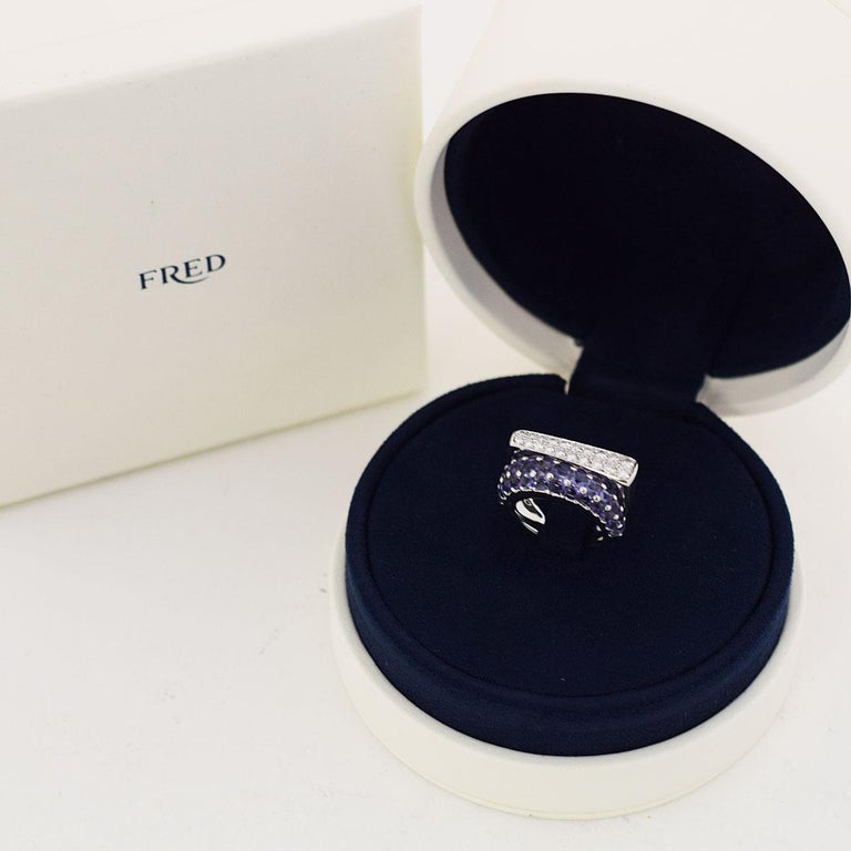 FRED Diamond Iolite 18 Karat White Gold Success Ring Medium Model For ...