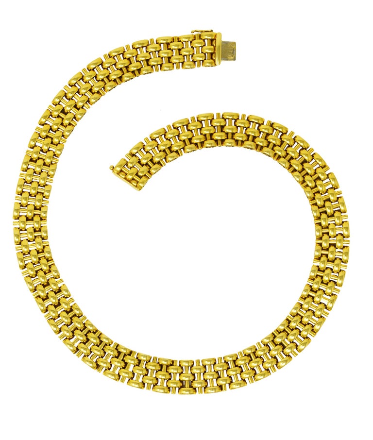 Fred Joaillerie 1960's 18 Karat Yellow Gold Woven Link Vintage Collar ...