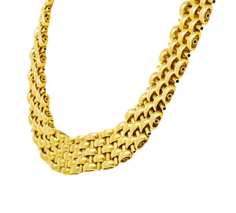 Fred Joaillerie 1960's 18 Karat Yellow Gold Woven Link Vintage Collar ...