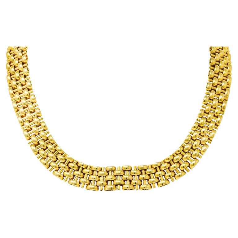 Fred Joaillerie 1960's 18 Karat Yellow Gold Woven Link Vintage Collar ...