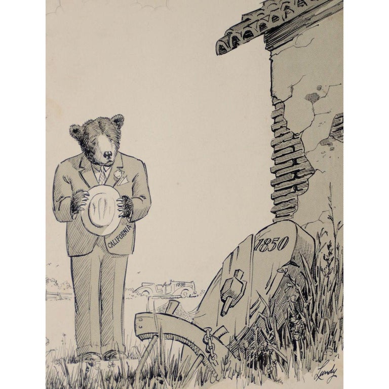 Fred Lundy CA Great Depression Cartoon Illustration, circa 1938 For ...