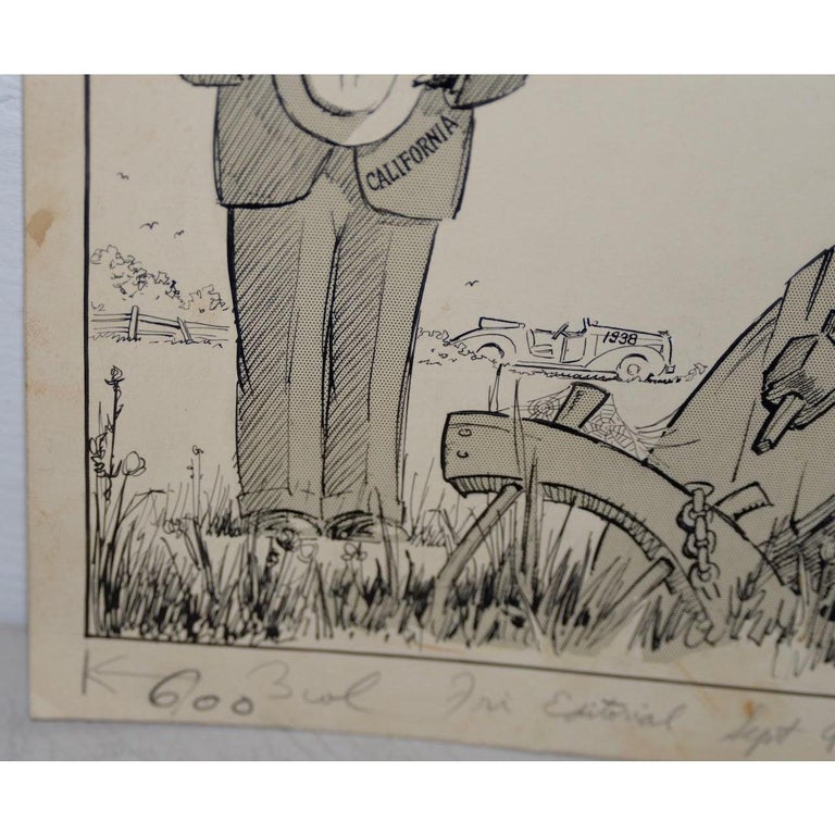 Fred Lundy CA Great Depression Cartoon Illustration, circa 1938 For ...