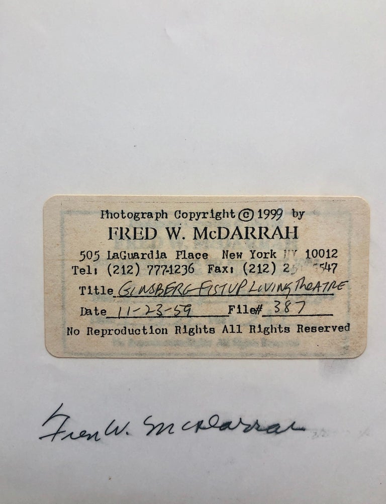 Fred McDarrah - Vintage Print Silver Gelatin Signed Photograph Poet Allen Ginsberg Howl Photo ...