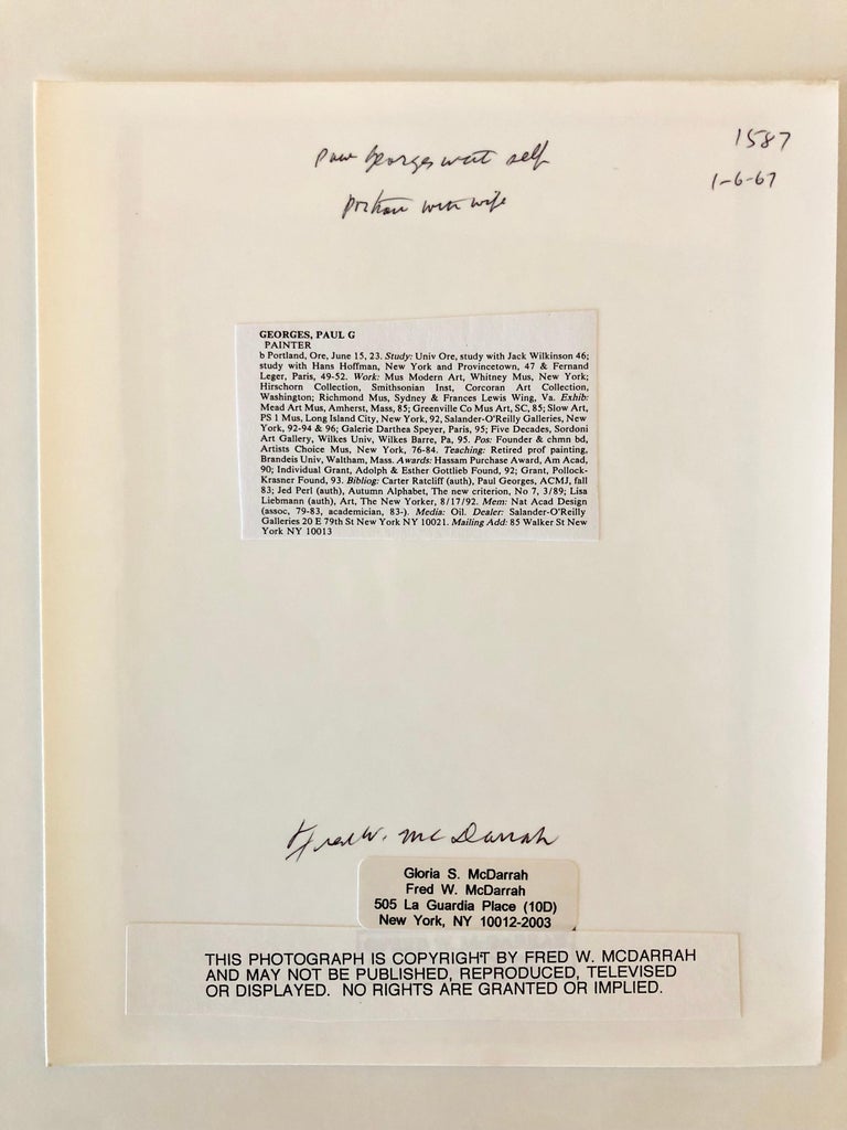 Fred McDarrah - Vintage Signed Silver Gelatin Photograph Paul Georges Studio Painting Photo For ...