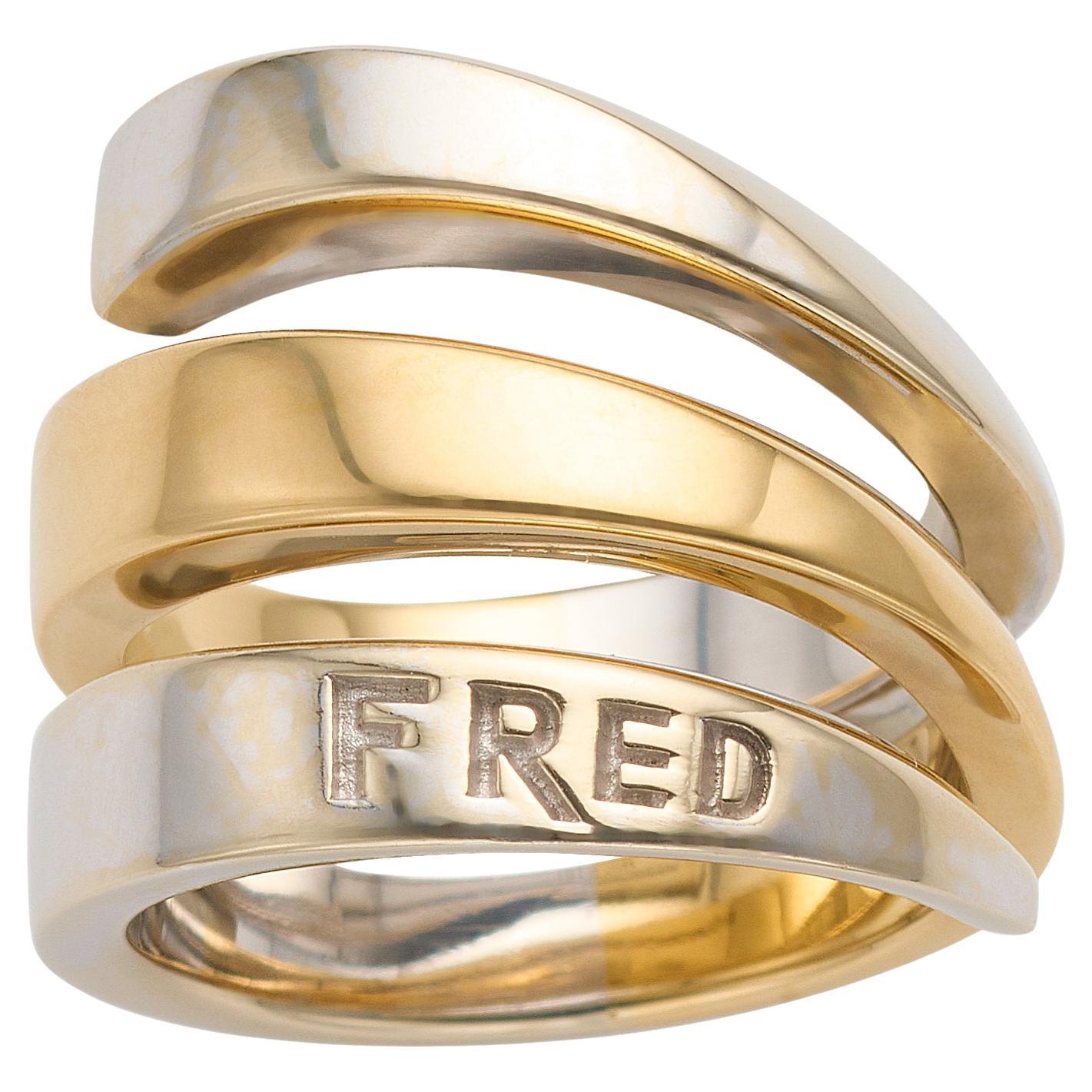 Fred of Paris Triple Arc Yellow Gold Band Ring For Sale at 1stDibs