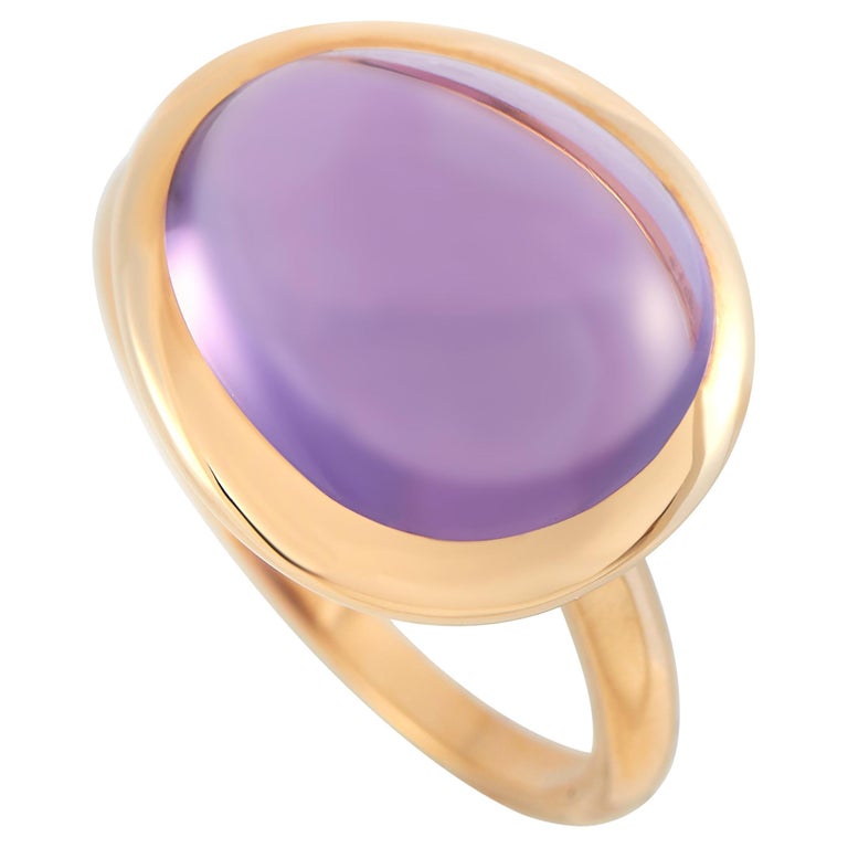 Fred of Paris Belles Rives 18K Rose Gold Amethyst Ring For Sale at 1stDibs