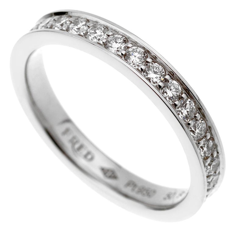 Fred of Paris Diamond Platinum Eternity Ring For Sale at 1stDibs