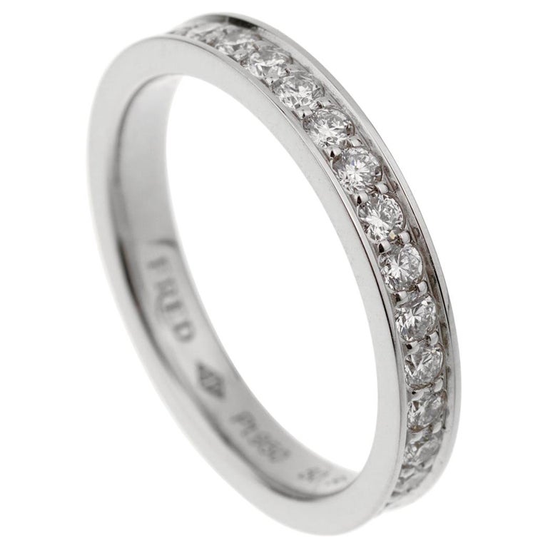 Fred of Paris Diamond Platinum Eternity Ring For Sale at 1stDibs