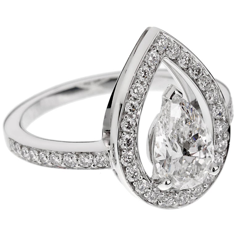 Fred of Paris Lovelight 1.48 Carat Pear Diamond Engagement Ring For Sale at 1stDibs