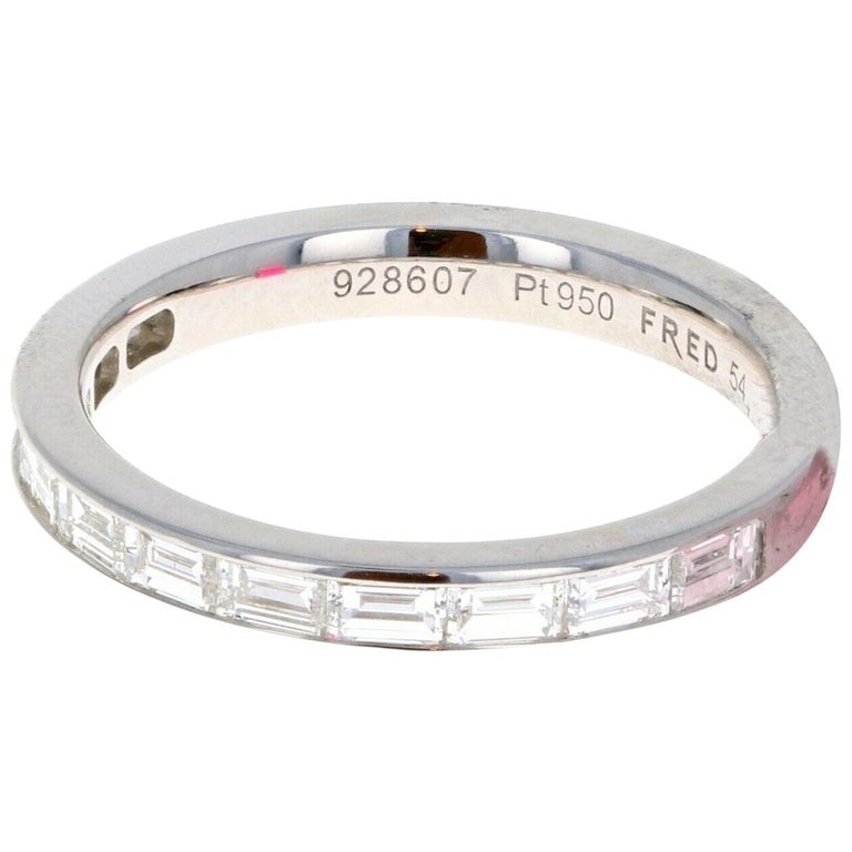 Fred of Paris Platinum Diamond Alliances Ring For Sale at 1stDibs