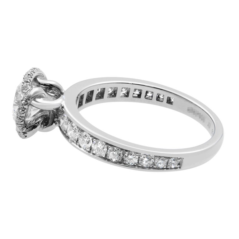 Fred of Paris Platinum Diamond Engagement Ring 1.24 Carat For Sale at 1stDibs