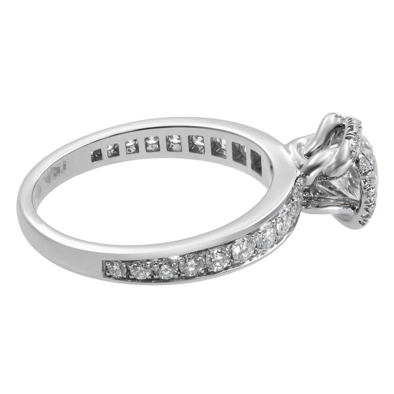 Fred of Paris Platinum Diamond Engagement Ring 1.24 Carat For Sale at 1stDibs