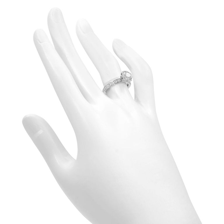 Fred of Paris Platinum Diamond Engagement Ring 1.24 Carat For Sale at 1stDibs