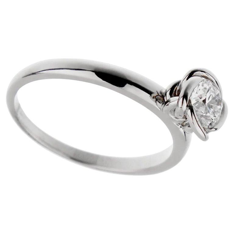 Fred of Paris Platinum Triple Excellent Ideal Round Brilliant Cut Ring ...