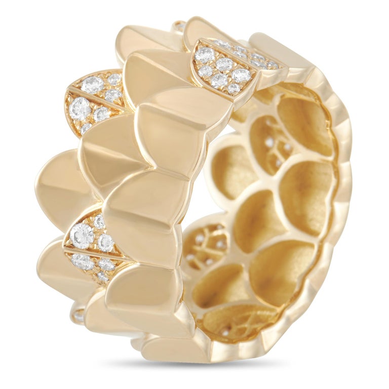 Fred of Paris Une Ile D’or 18k Yellow Gold 0.49 Ct Diamond Band Ring For Sale at 1stDibs