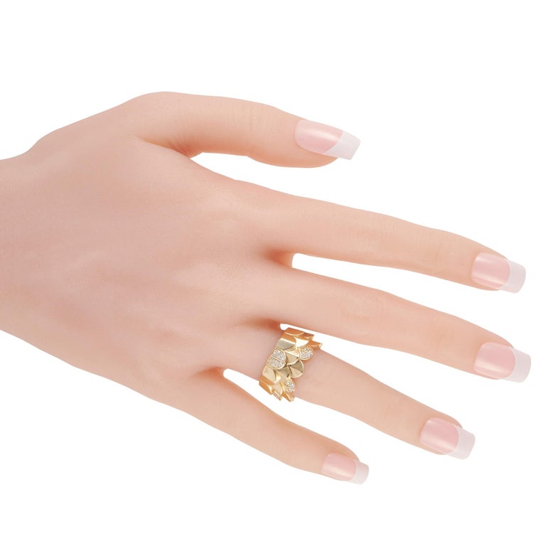 Fred of Paris Une Ile D’or 18k Yellow Gold 0.49 Ct Diamond Band Ring For Sale at 1stDibs