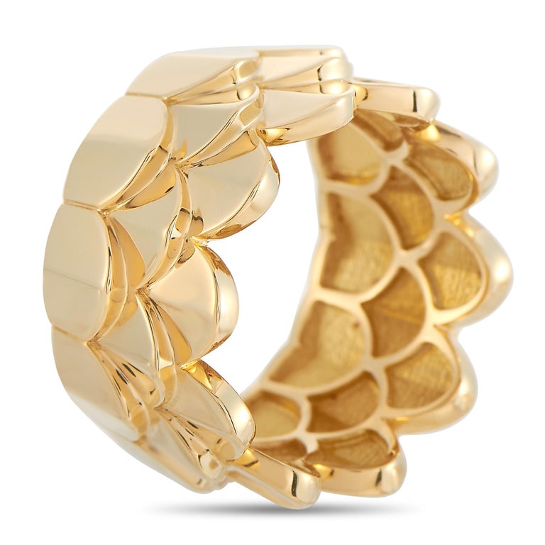 Fred of Paris Une Ile D'or 18K Yellow Gold Band Ring For Sale at 1stDibs