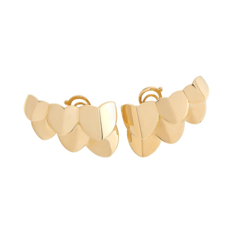 Fred of Paris Une Ile D'or 18K Yellow Gold Earrings at 1stDibs