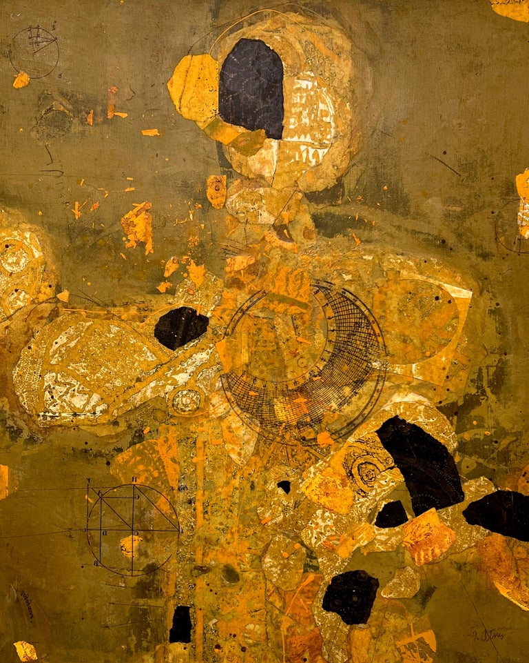 Fred Otnes Jr Mixed Media Figural Painting on Board For Sale at 1stDibs