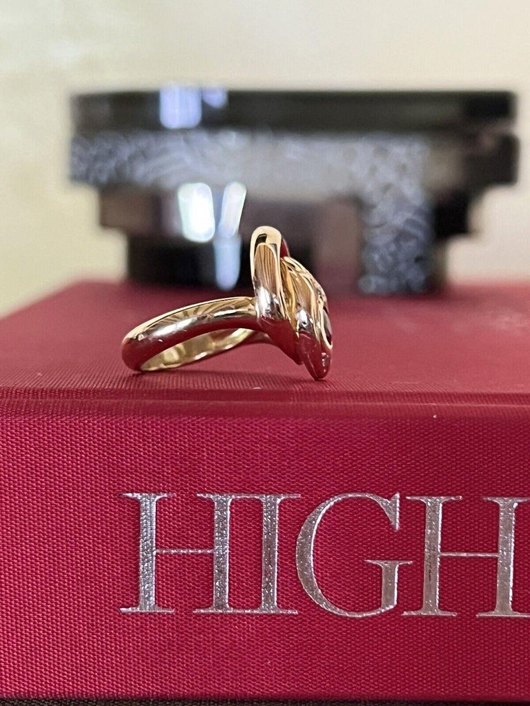 Fred Paris 18k Yellow Gold, Diamond and Burma Ruby Snake Ring Vintage Fully Marked For Sale at ...
