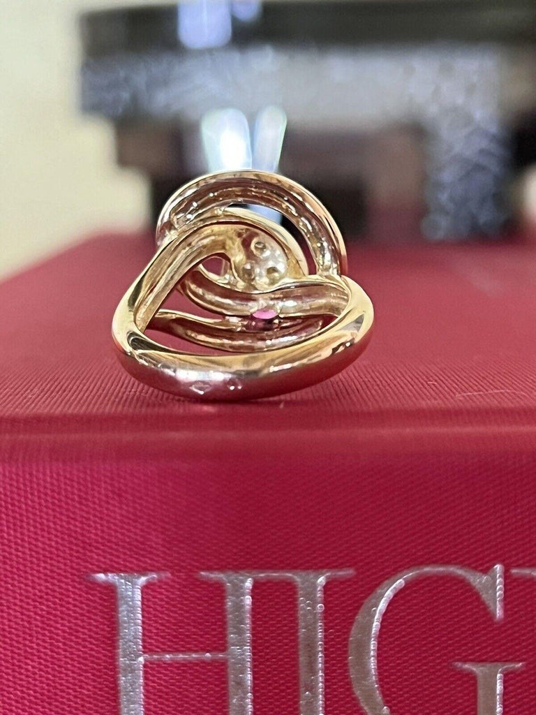 Fred Paris 18k Yellow Gold, Diamond and Burma Ruby Snake Ring Vintage Fully Marked For Sale at ...