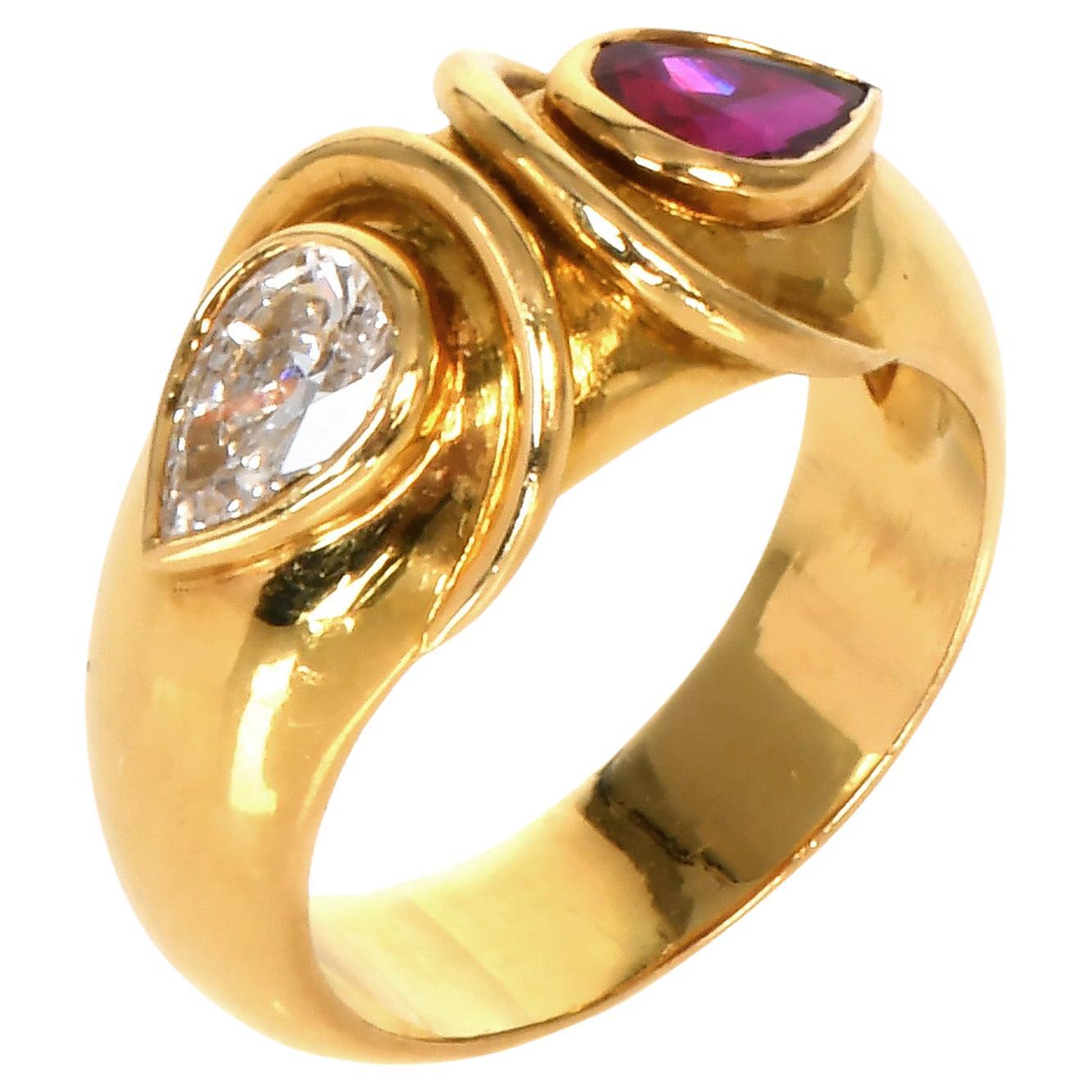 Fred Paris Vintage Yellow Gold Ancient Coin Ring at 1stDibs