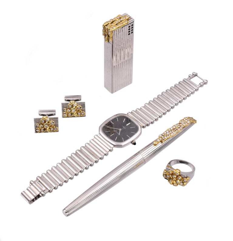 "Fred" Paris Gold and Diamonds Men's Set at 1stDibs