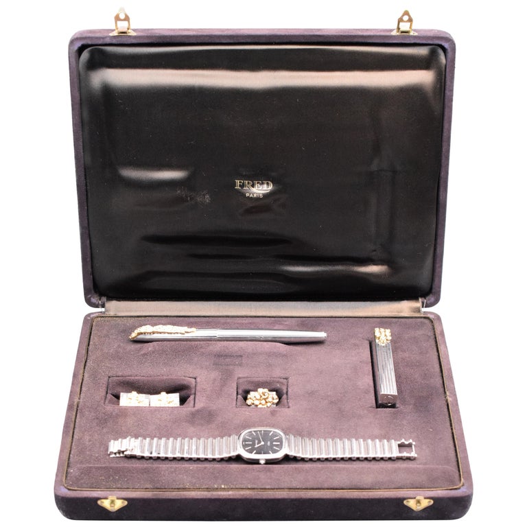 "Fred" Paris Gold and Diamonds Men's Set at 1stDibs