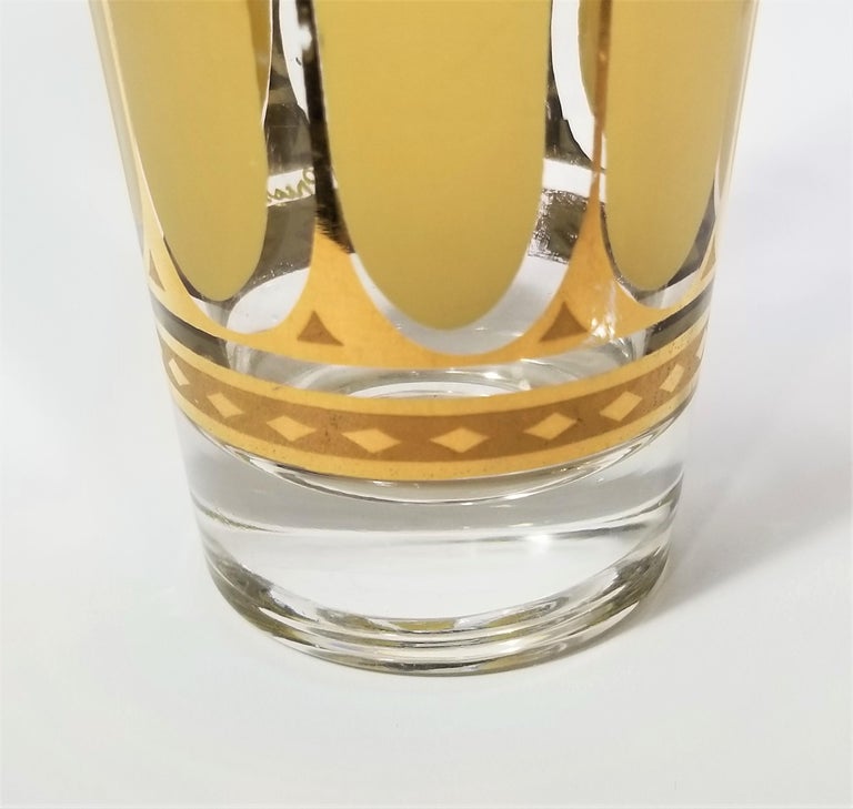 Fred Press 22K Gold Glassware Barware 1960s Mid Century For Sale at 1stDibs