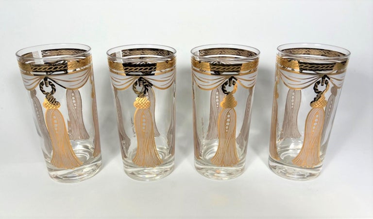 Fred Press 22K Gold Glassware Barware Mid Century 1960s For Sale at 1stDibs