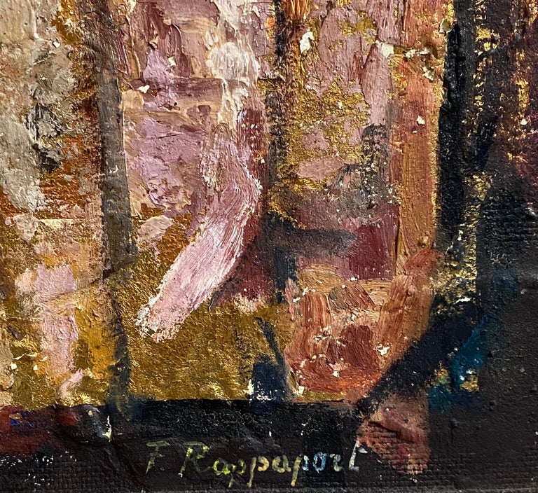 Fred Rappaport - Large Abstract Cityscape Jerusalem of Gold Oil ...