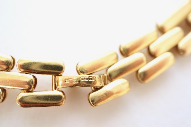 Fred Tank 'Panther' Mesh Necklace in 18 Carat Yellow Gold and Diamonds ...