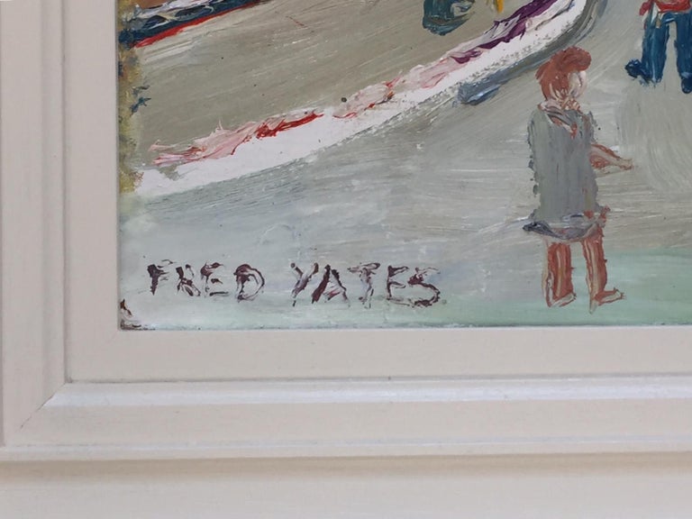 Fred Yates - Day out, Cambridge, naive, figurative oil painting by Fred ...