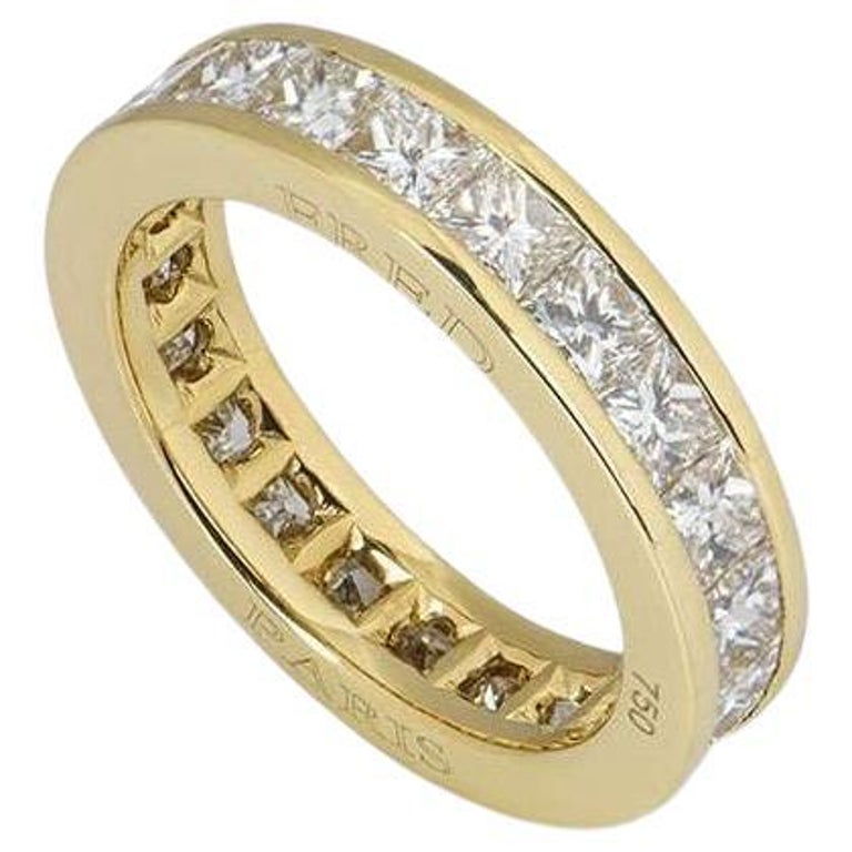 Fred Yellow Gold Diamond Eternity Ring For Sale at 1stDibs
