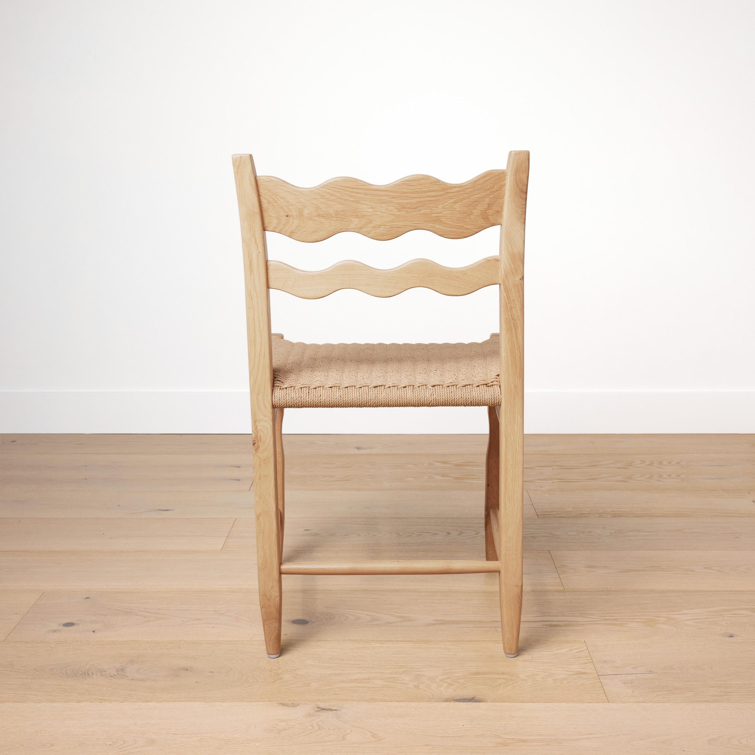 Freda Wave White Oak Dining Chair For Sale at 1stDibs