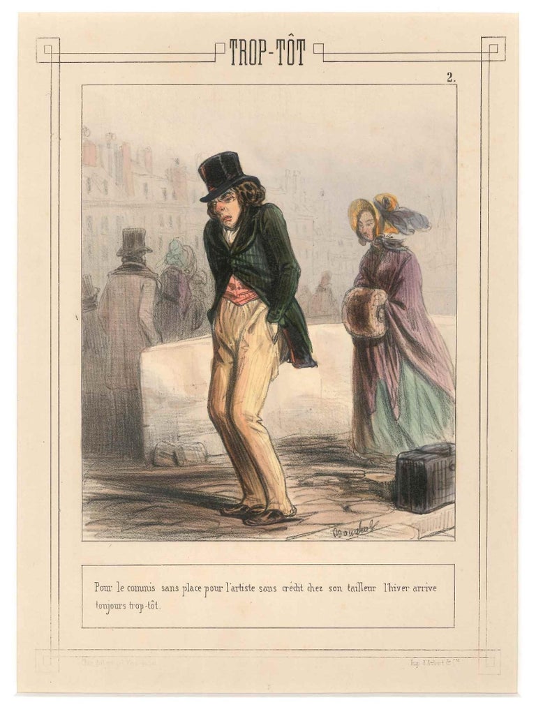 Frederic Bouchot - Trop-Tôt - Original Lithograph and Pochoir by F ...