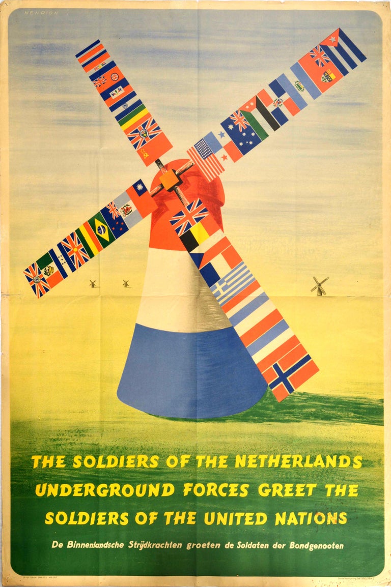 Frederic Henri Kay Henrion - Original Vintage Poster Dutch Resistance ...