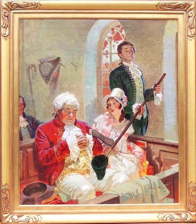 Frederic Kimball Mizen - Sleeping in Church, Post Cover For Sale at 1stDibs