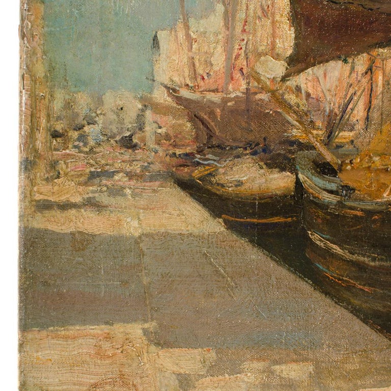 Frederic Montenard 'French', "Fishing Boats in a Harbor" Painting For ...