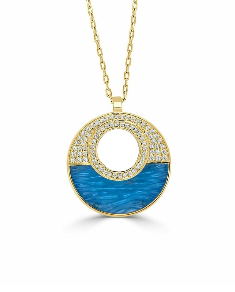 Frederic Sage 14k Yellow Gold Medium Marbella Diamond Pendant For Sale ...