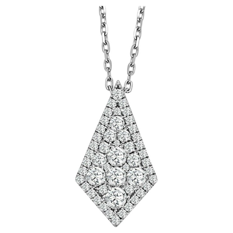 Frederic Sage Grand Kite Shaped Firenze II Diamond Pendant For Sale at ...