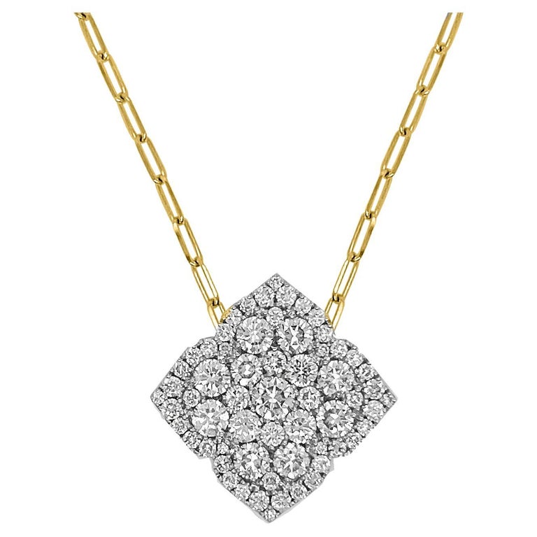Grande Fleur D’amour All Diamond with Chain Pendant Necklace For Sale ...