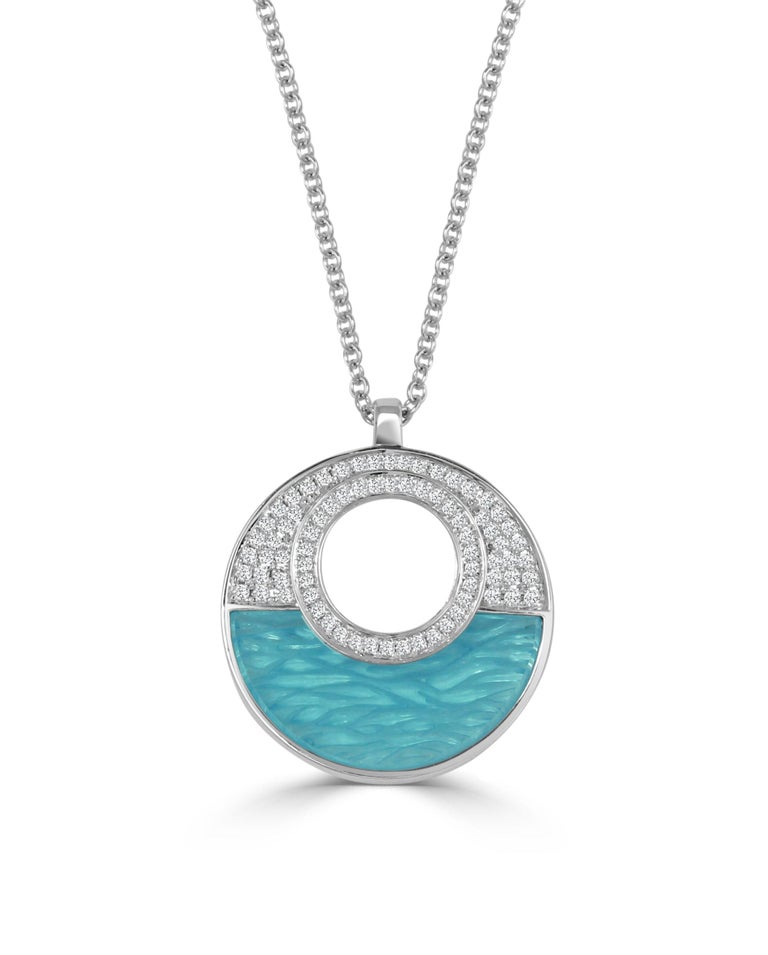 Frederic Sage Medium Marbella Diamond and Topaz Pendant For Sale at 1stDibs