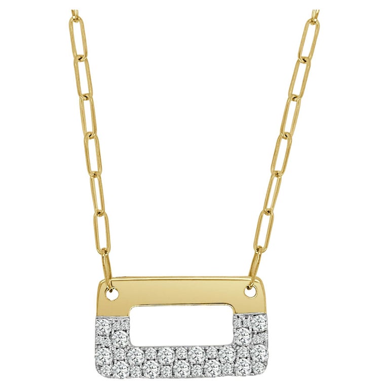 Frederic Sage Medium Rectangular Open Nebula Half Diamond Pendant For ...