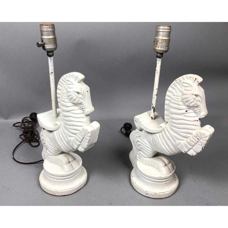 Frederic Weinberg Bucking Zebra Table Lamp Set, Midcentury, Signed For ...
